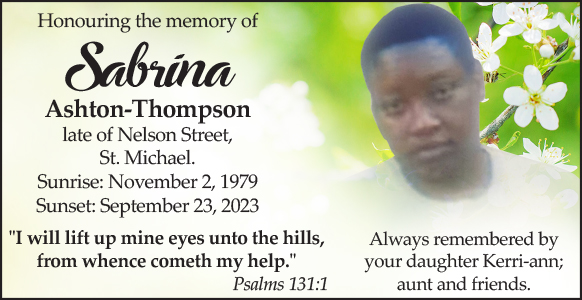 Sabrina Ashton-Thompson - nationnews.com