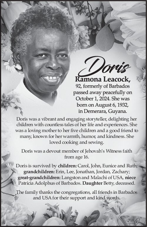 Doris Ramona Leacock - nationnews.com