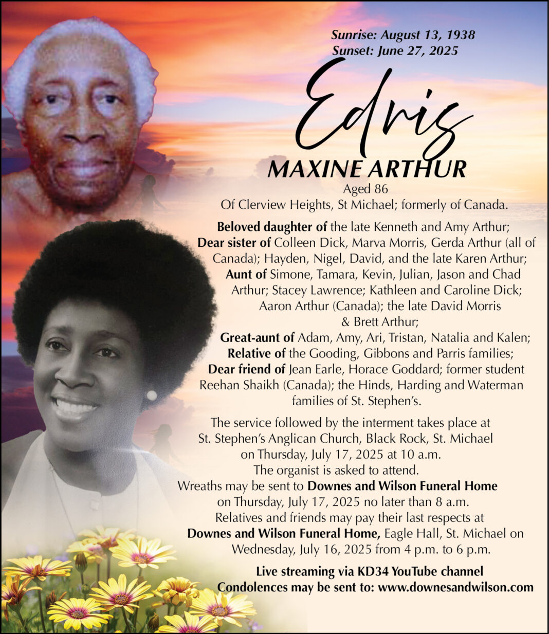 Edris Maxine Arthur - nationnews.com