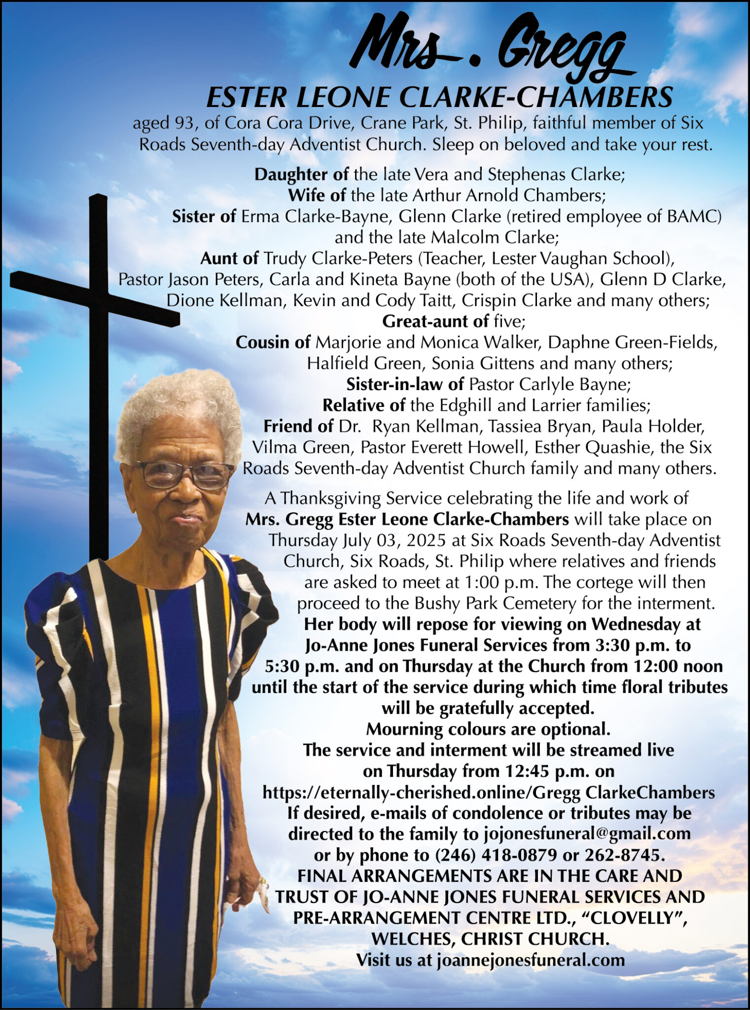 Mrs Gregg Ester Leone Clarke-Chambers - nationnews.com