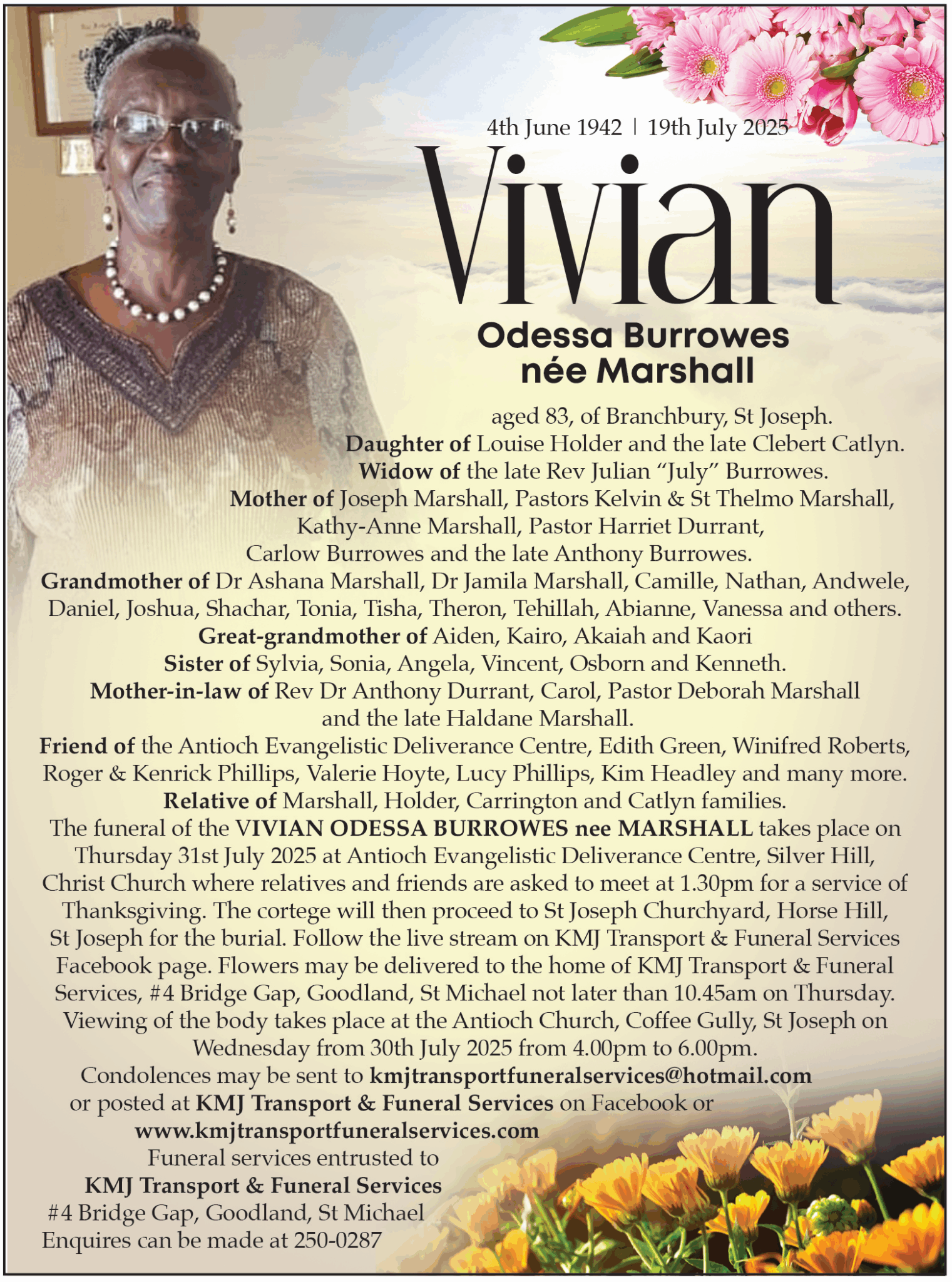Vivian Odessa Burrowes nee Marshall - nationnews.com