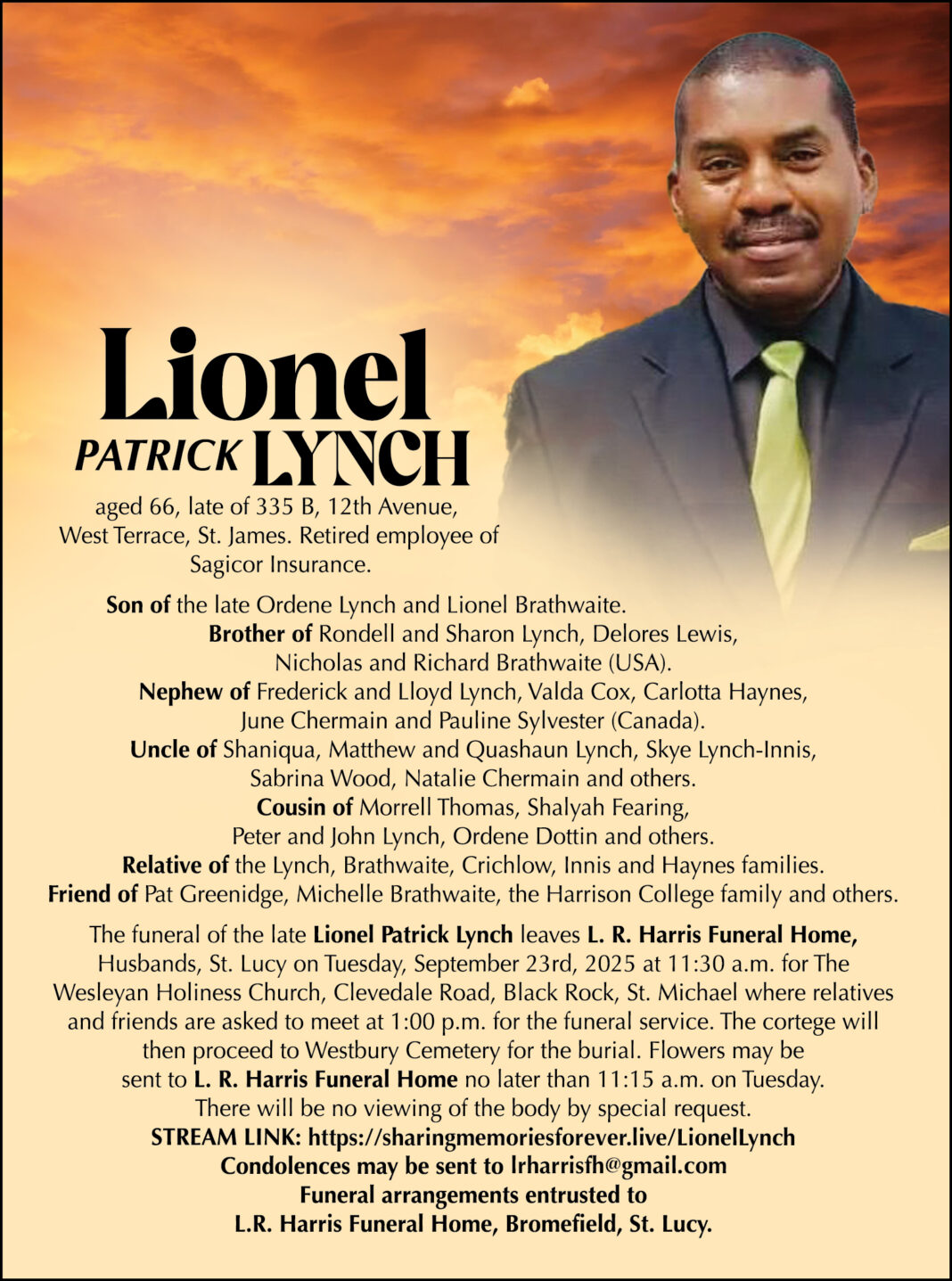 Lionel Patrick Lynch - nationnews.com