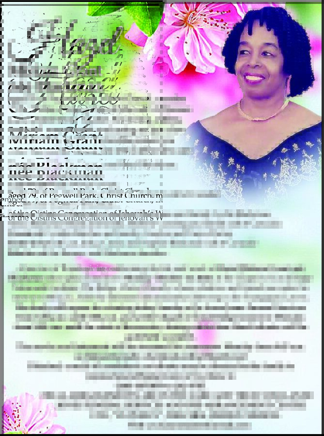 Hazel Miriam Grant née Blackman - nationnews.com