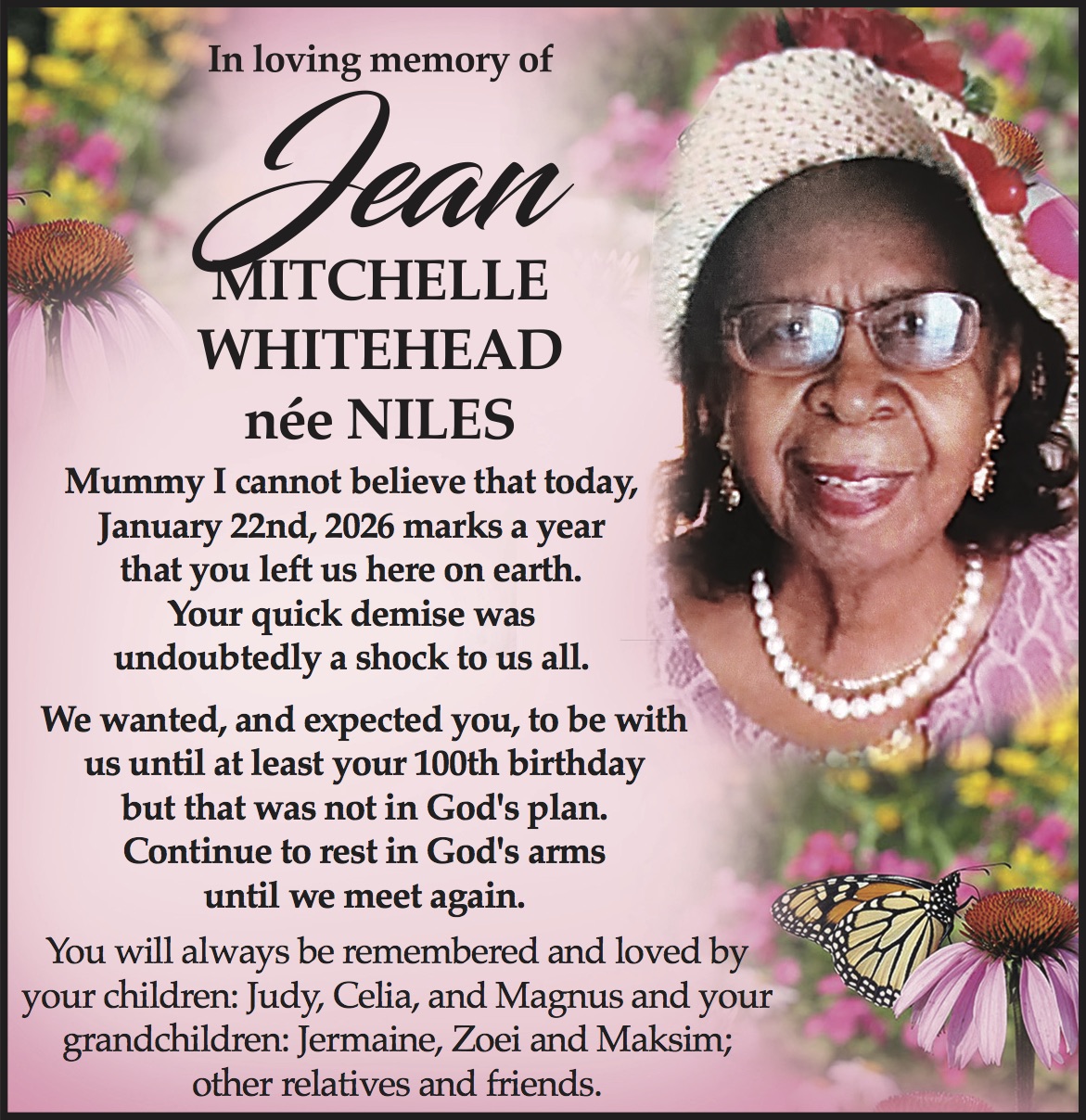 Jean Mitchelle Whitehead née Niles - nationnews.com