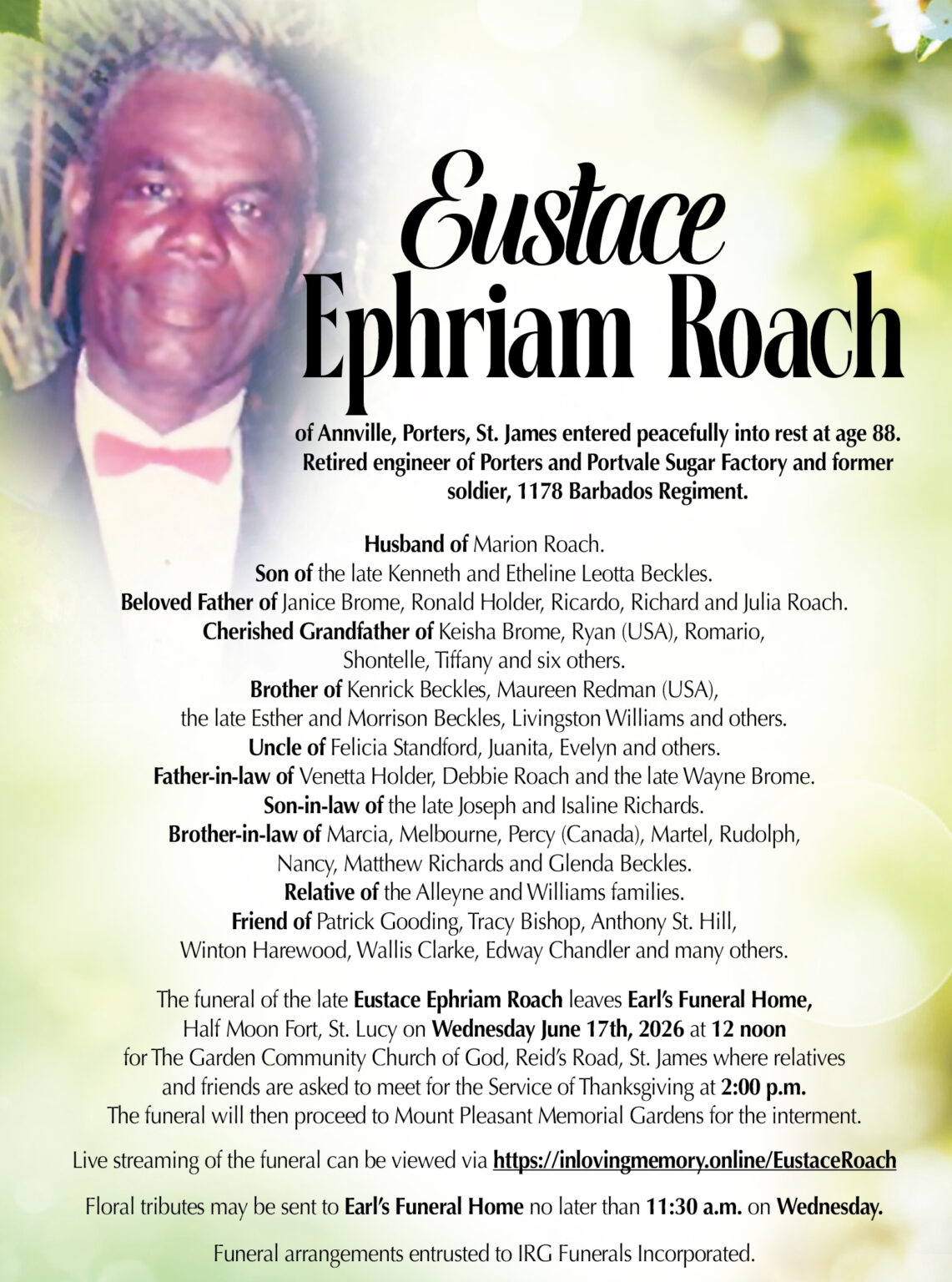 Eustace Ephriam Roach - nationnews.com